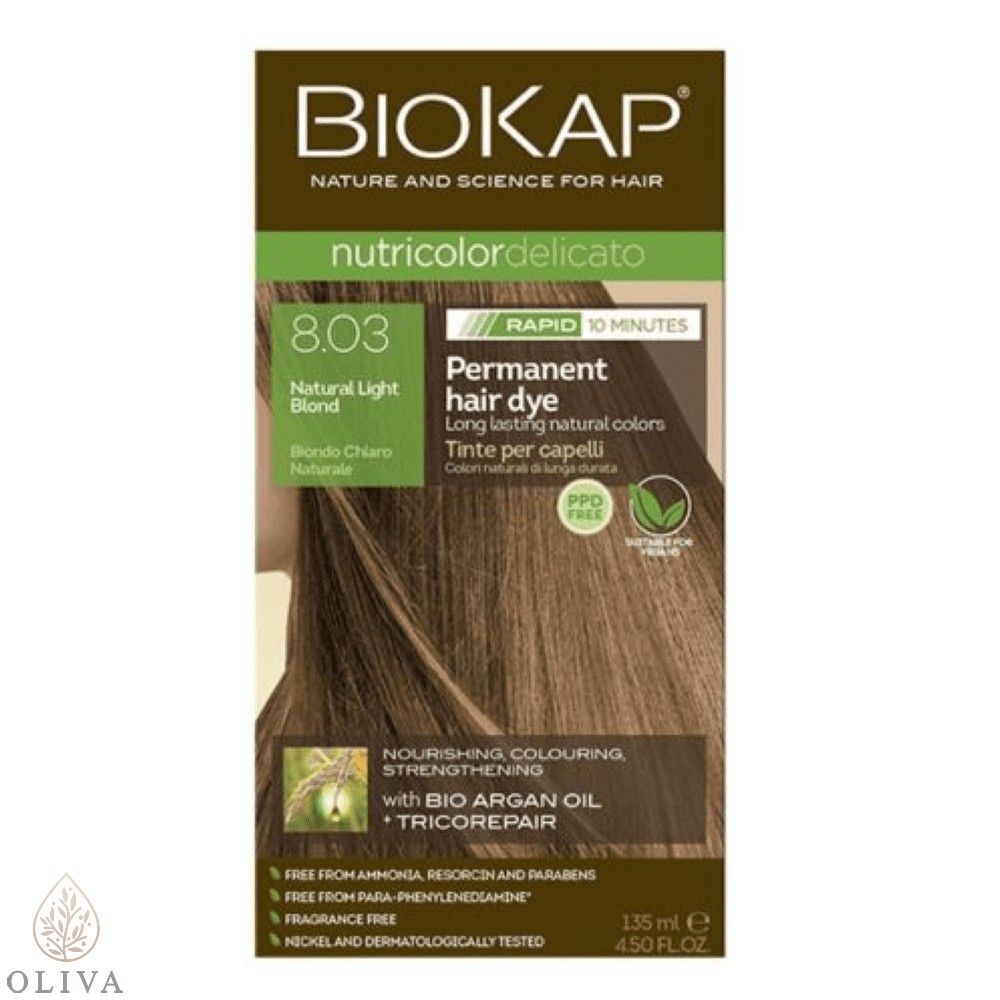 Biokap Delicato Farba Za Kosu 8.03 Prirodna Svetlo Plava | Oliva online ...